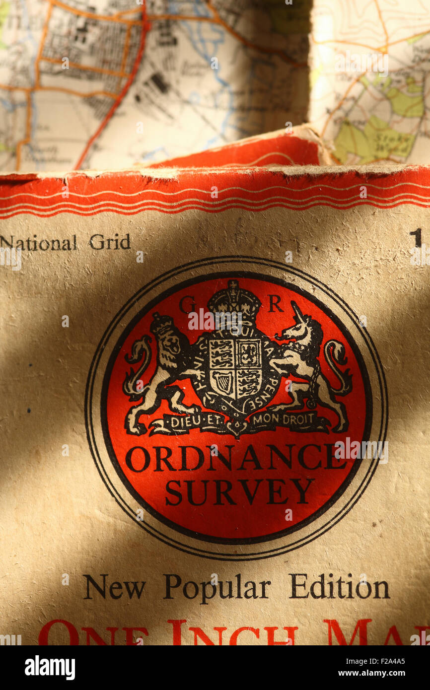 new popular edition of the one inch ordnance survey map Stock Photo - Alamy