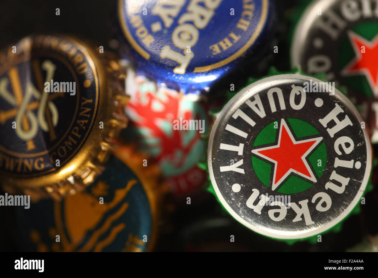 collection of colourful beer caps Stock Photo - Alamy
