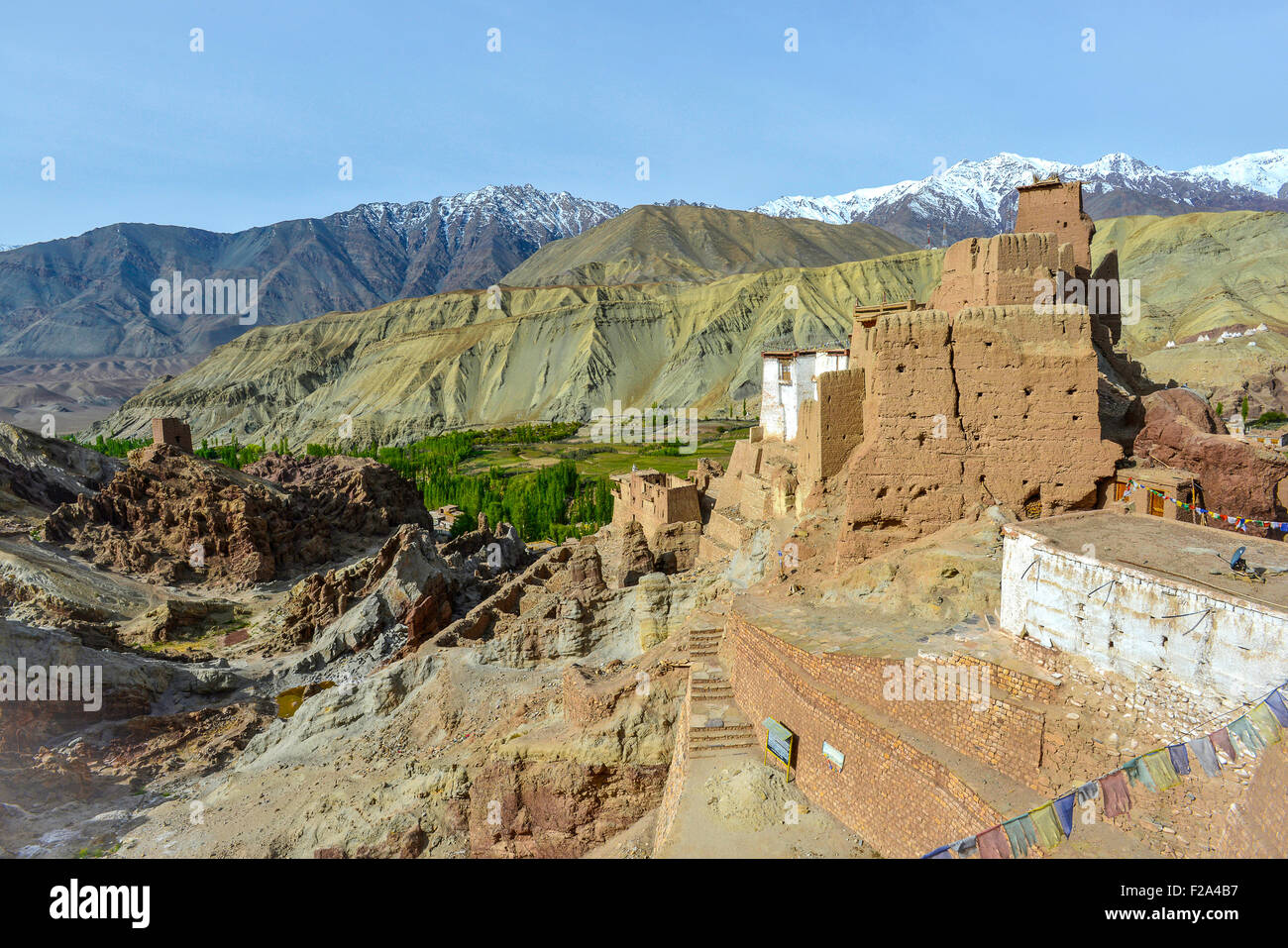 India Jammu Kashmir Ladakh Basgo Monastery and fort Stock Photo - Alamy