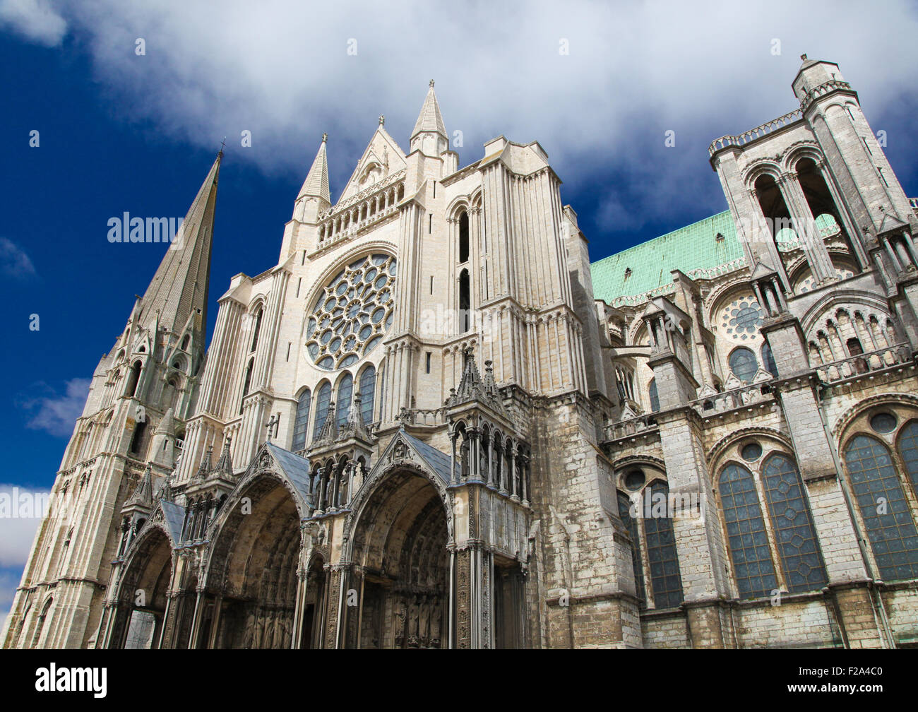 Medieval gothic architecture chartres cathedral hi-res stock ...