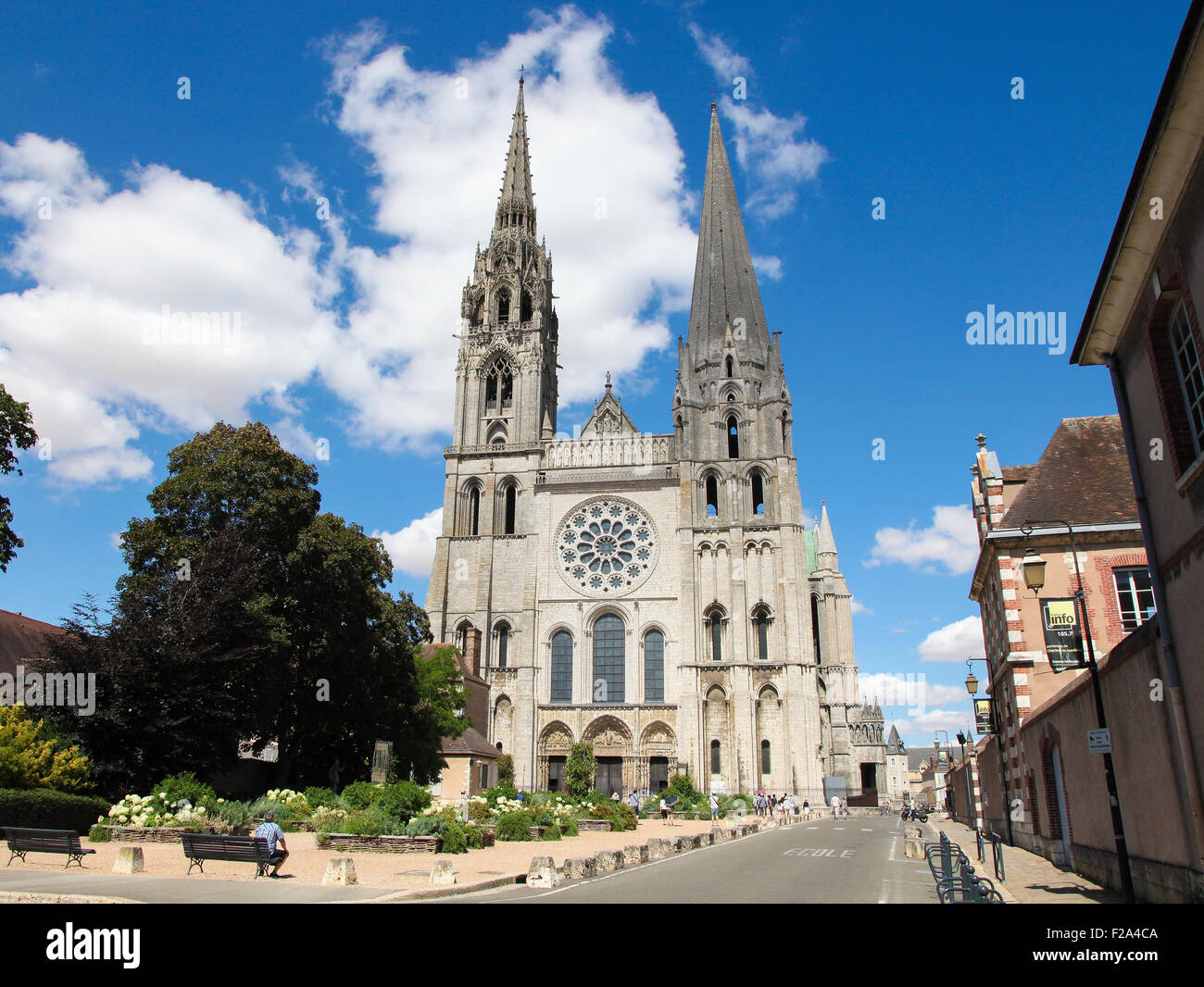 CHARTRES, FRANCE - JULY 21, 2015: Cathedral of Our Lady of Chartres, a ...