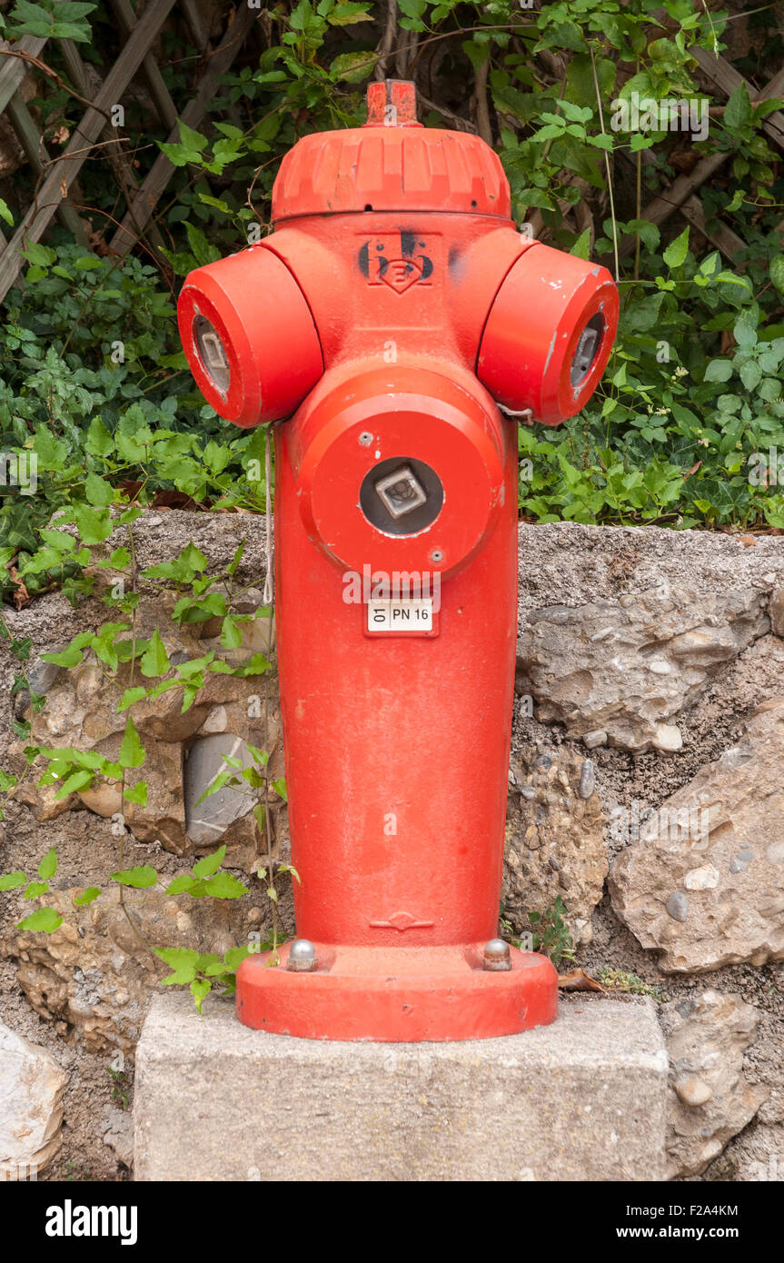 Prominent Red Fire Hydrant in Roquebrune-Cap-Martin in France Stock ...