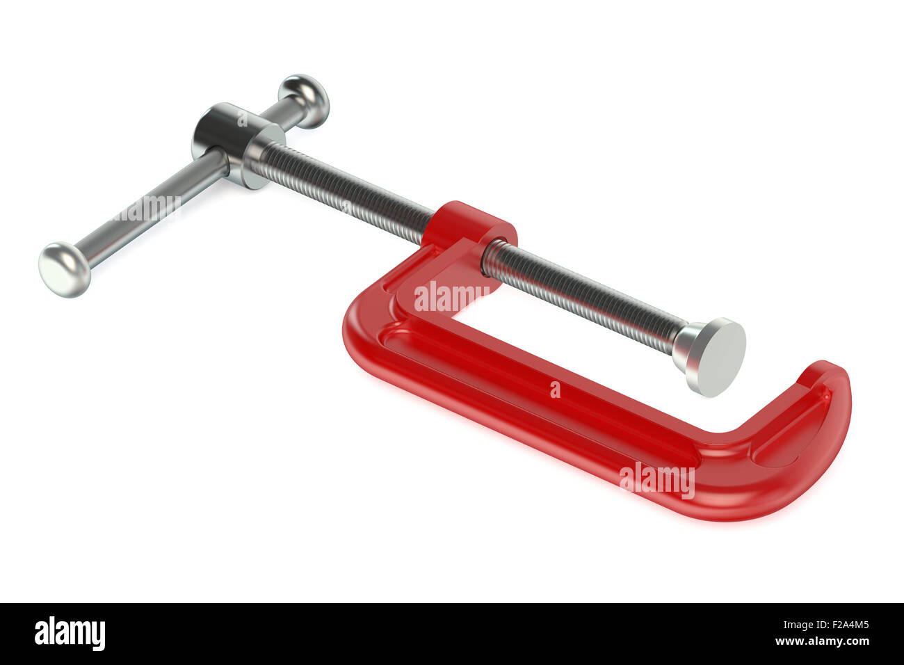Red C- clamp isolated on white background Stock Photo - Alamy