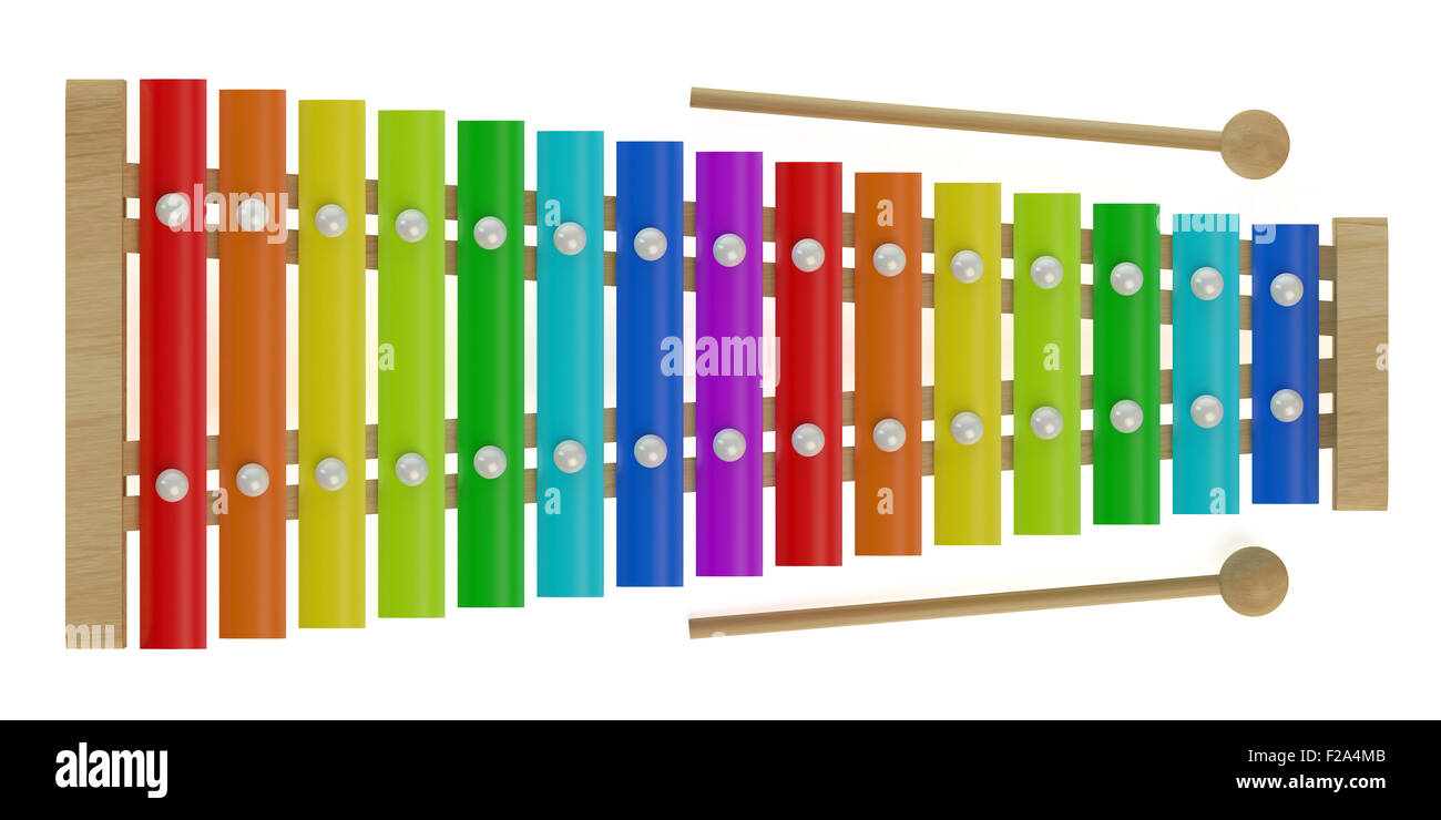 Xylophone top view isolated on white background Stock Photo - Alamy