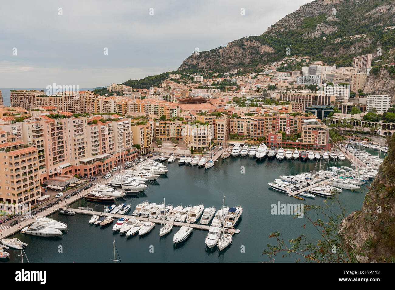 Monaco view holiday harbour boats ships sea water building hi-res stock ...