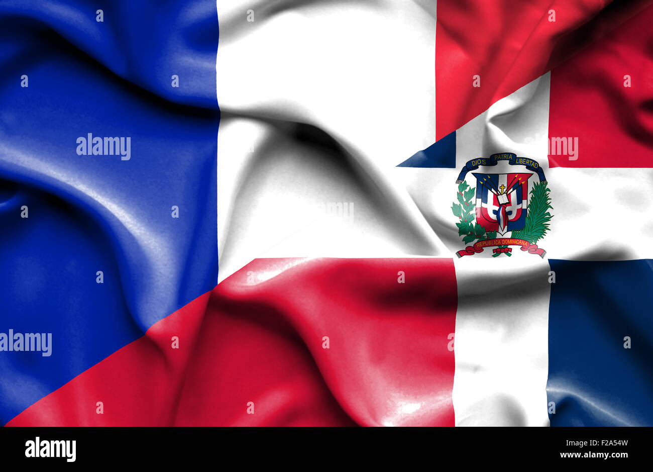 Waving flag of Dominican Republic and France Stock Photo - Alamy