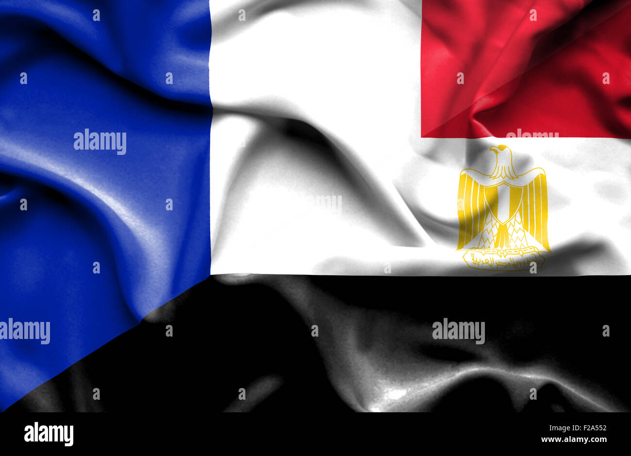 Waving flag of Egypt and France Stock Photo - Alamy