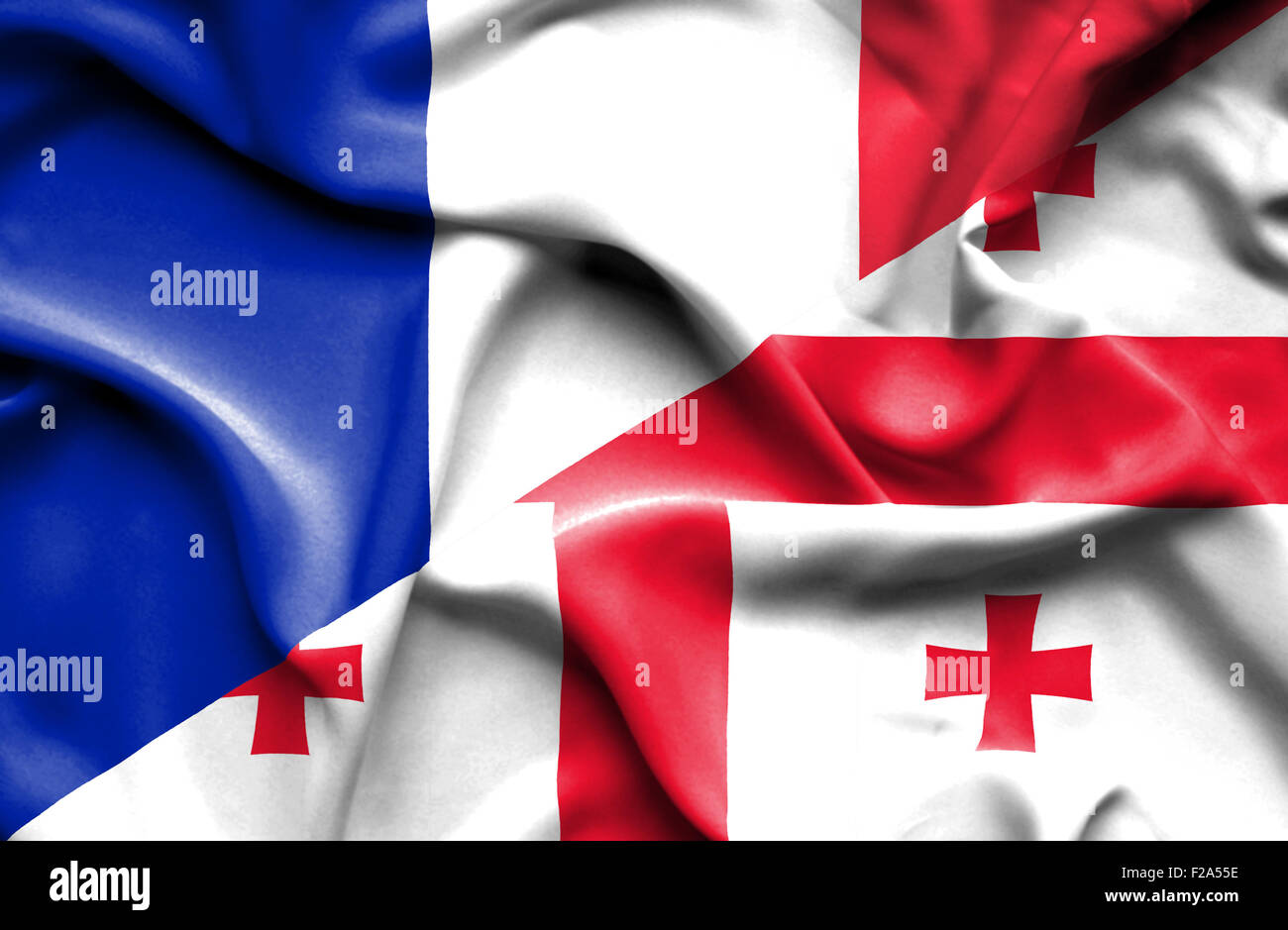 Georgia france two flags hi-res stock photography and images - Alamy