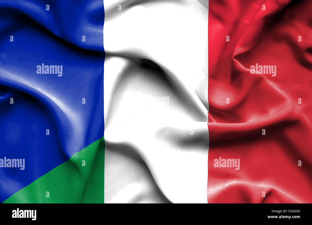 Waving flag of Italy and France Stock Photo - Alamy