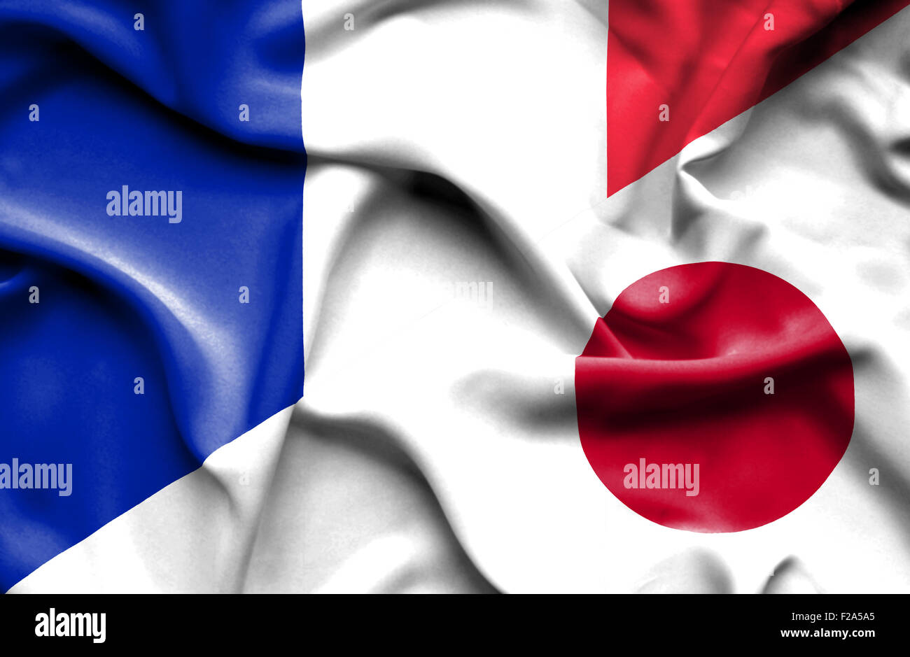 Waving flag of Japan and France Stock Photo - Alamy