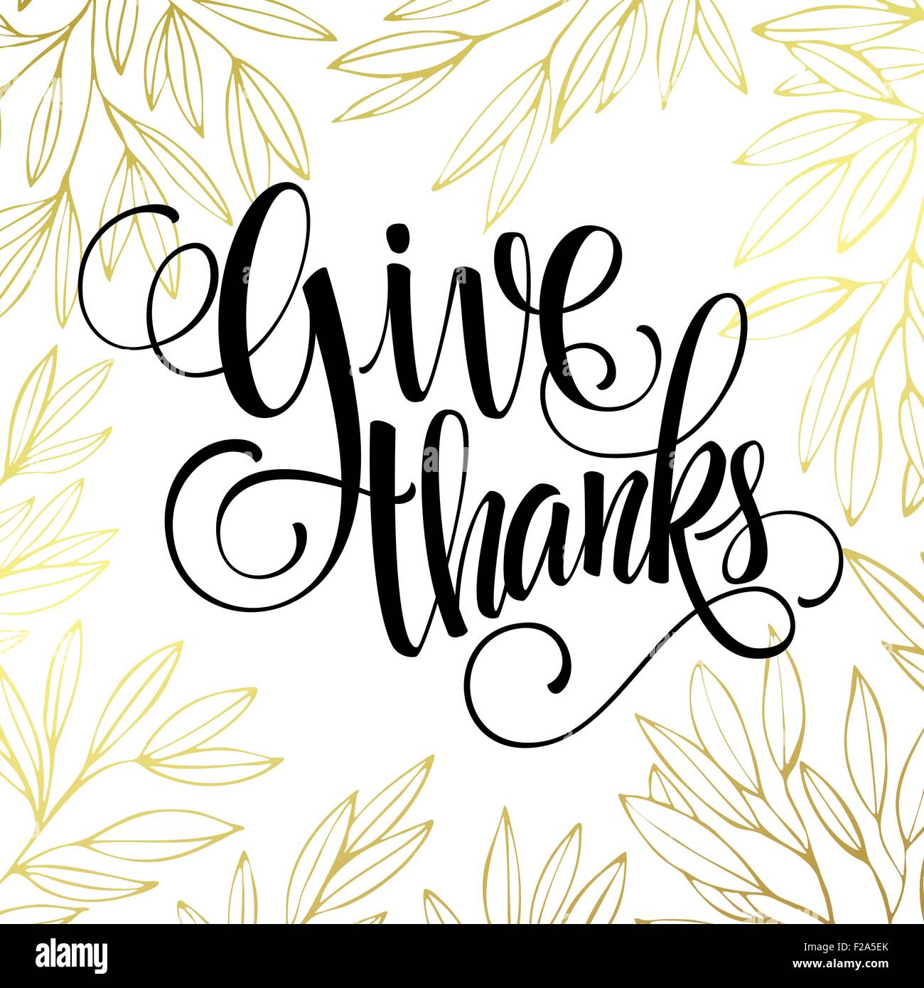 Thanksgiving - gold glittering lettering design. Vector illustration ...