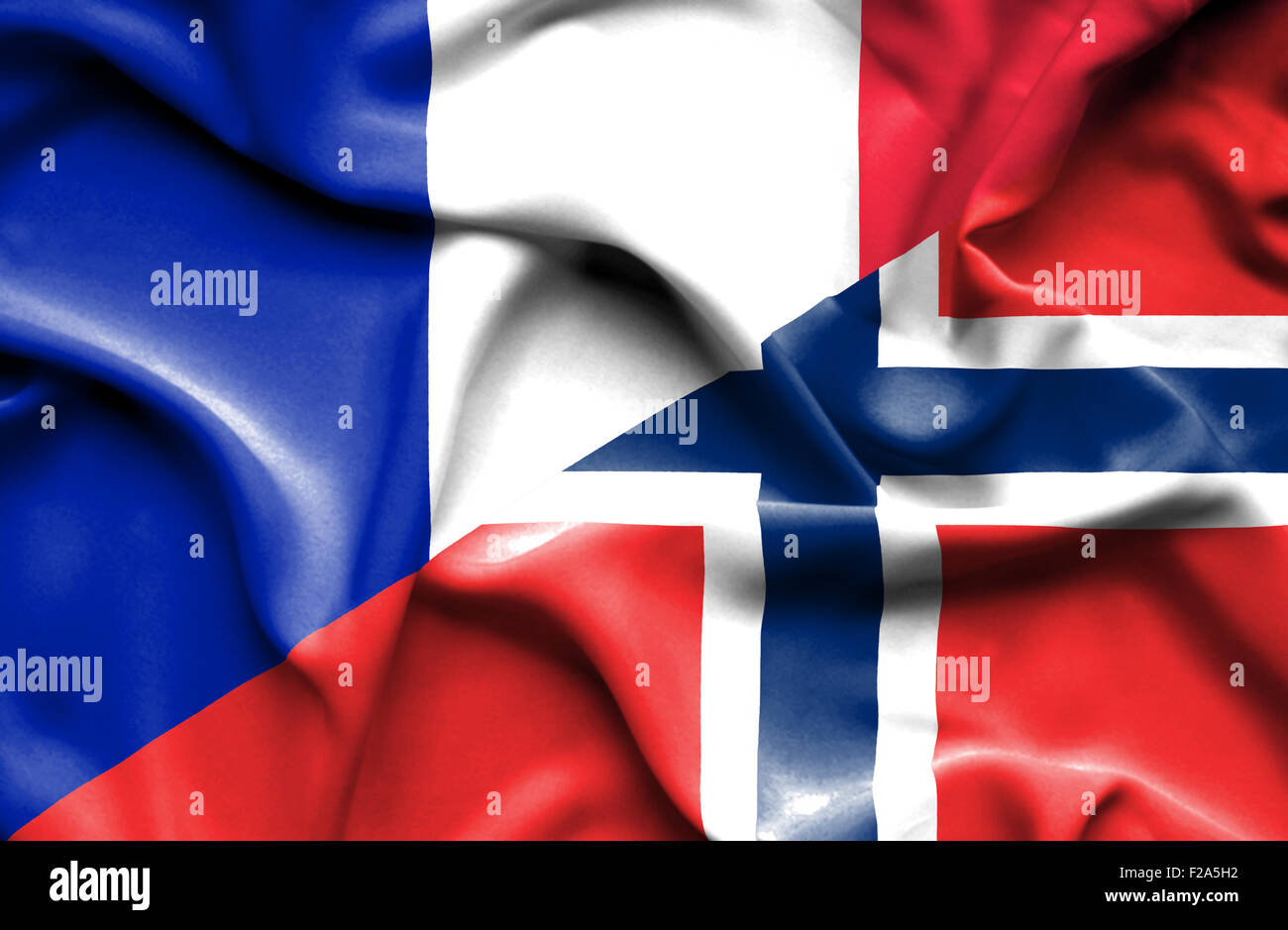 Waving flag of Norway and France Stock Photo - Alamy