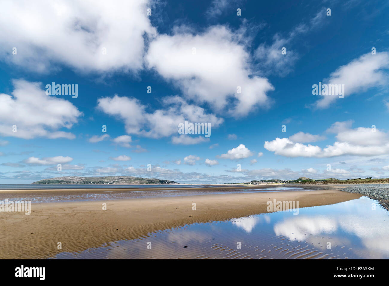 Morfa Conwy beach on the North Wales Coast looking towards The Great ...