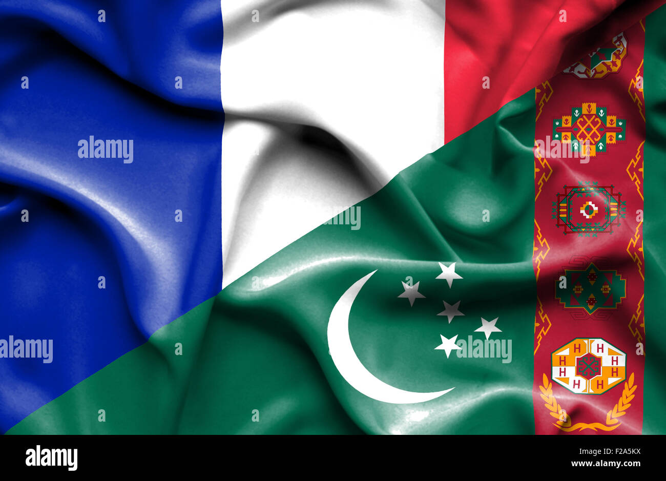 Turkmenistan france flag hi-res stock photography and images - Alamy