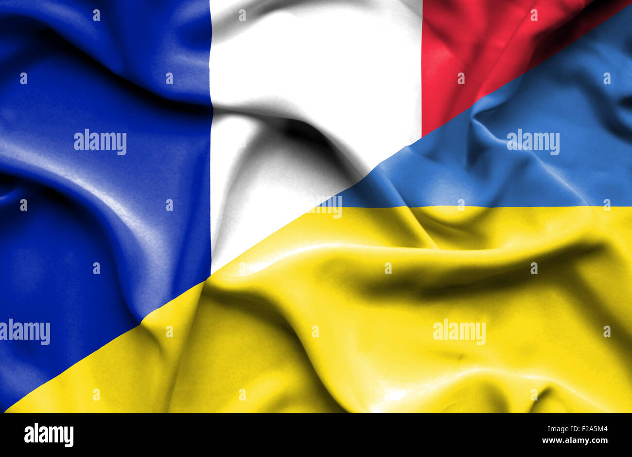 Waving flag of Ukraine and ,France,France flag,French flag Stock Photo ...