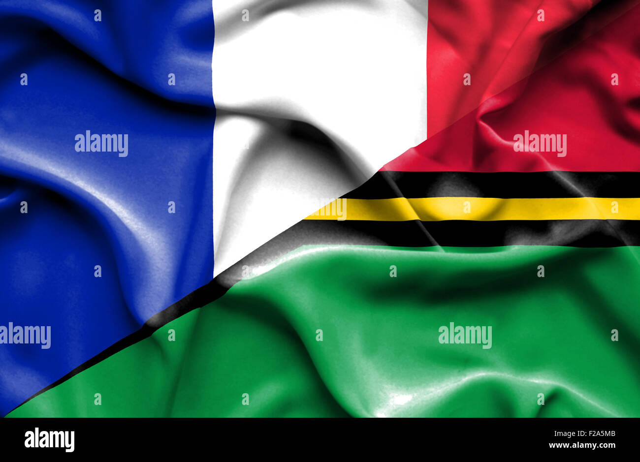 Waving flag of Vanuatu and France Stock Photo - Alamy