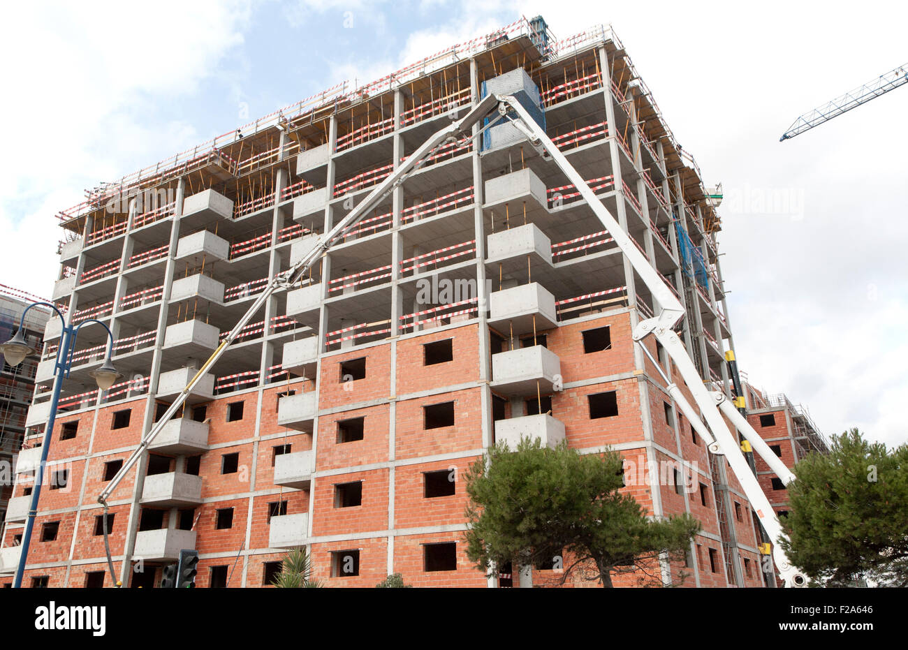 Construction of high rise apartment block housing in Gibraltar, British ...