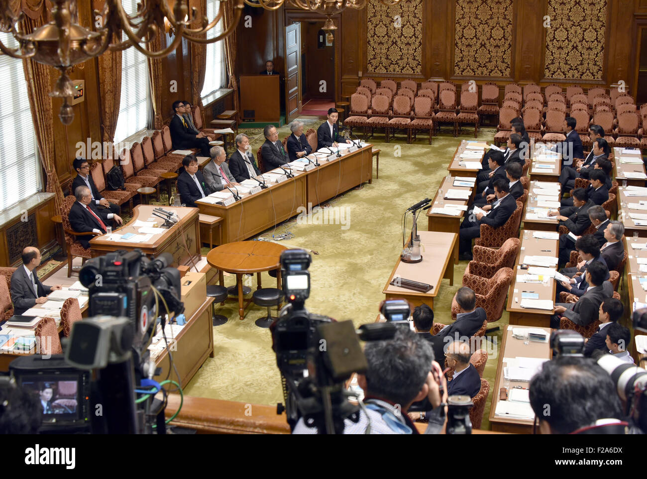 Tokyo, Japan. 15th Sep, 2015. Representatives of students, academics ...