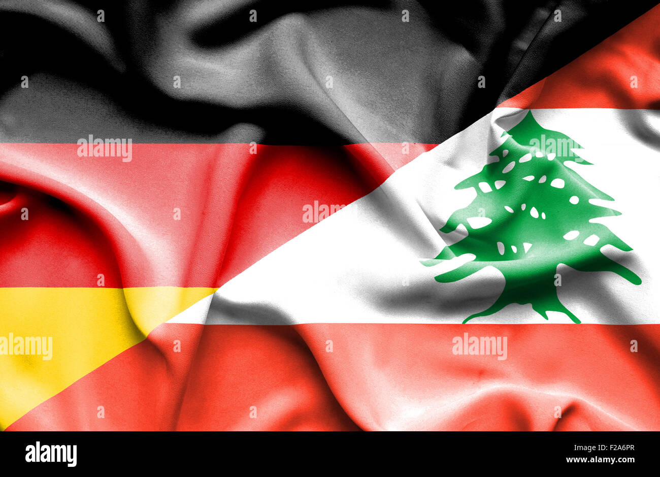 Waving flag of Lebanon and Stock Photo - Alamy