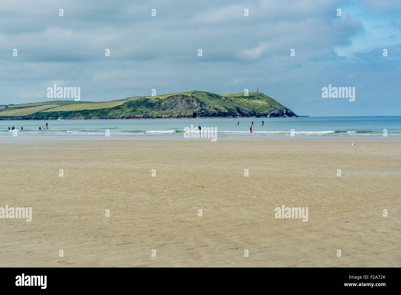 View of Hayle Bay taken from Polzeath, North Cornwall, UK on September ...