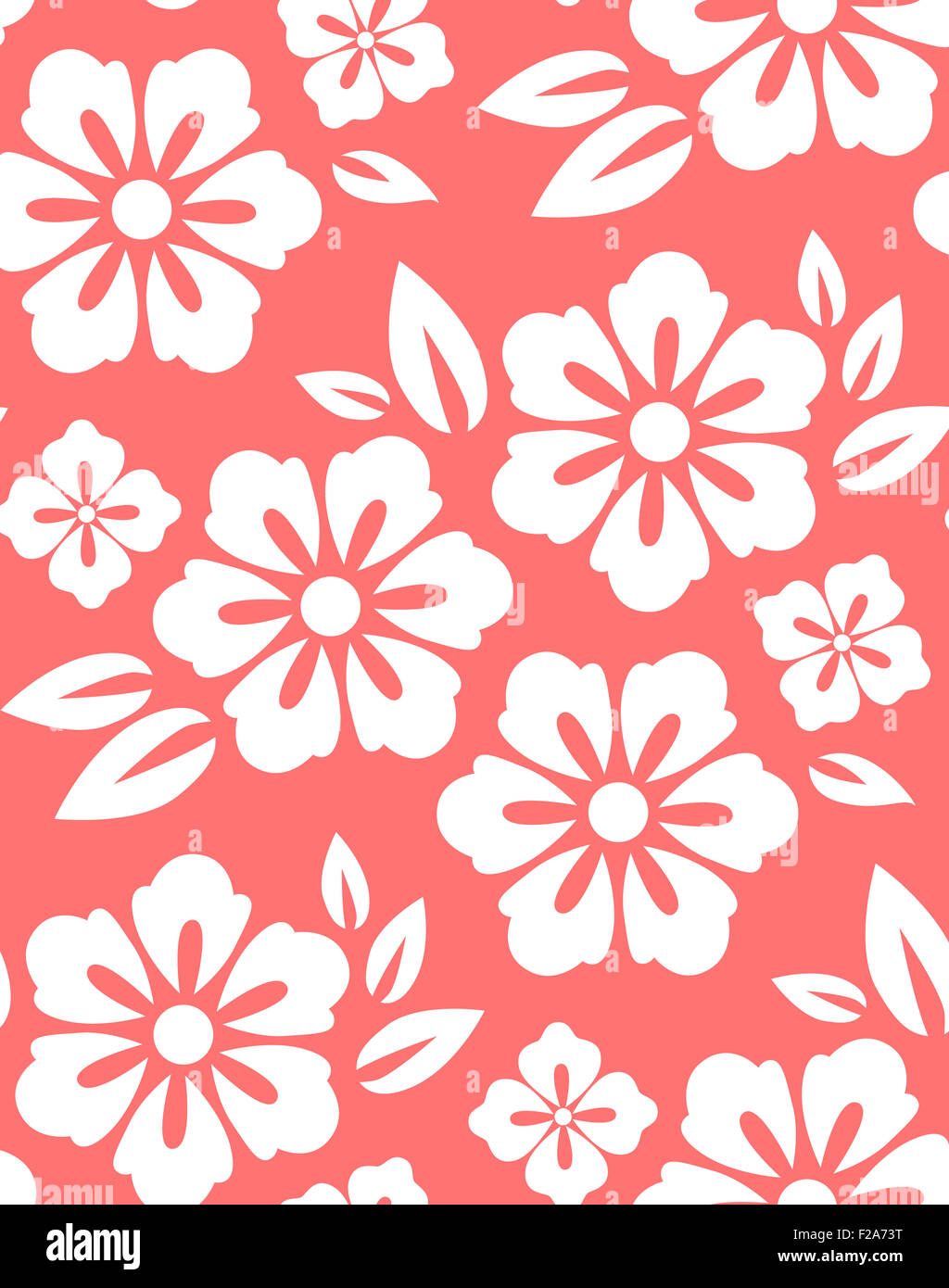 Seamless spring flower pattern on red background Stock Photo - Alamy