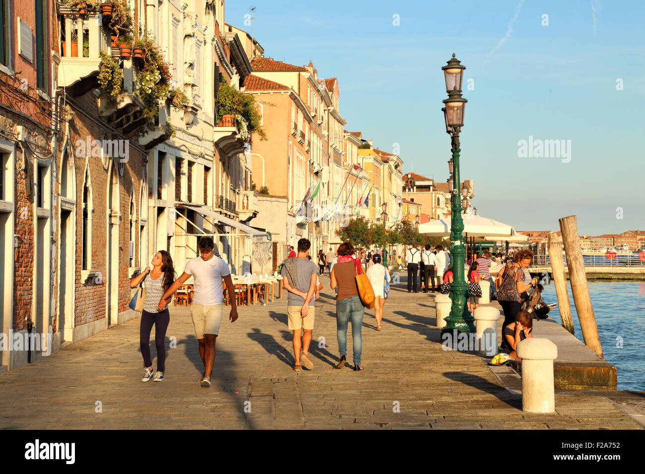 Zattere Waterfront at sunset, Venice, Italy Stock Photo - Alamy