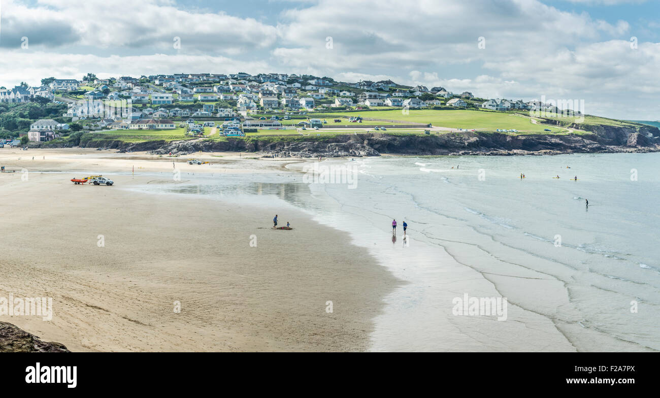 View of Hayle Bay taken from Polzeath, North Cornwall, UK on September ...