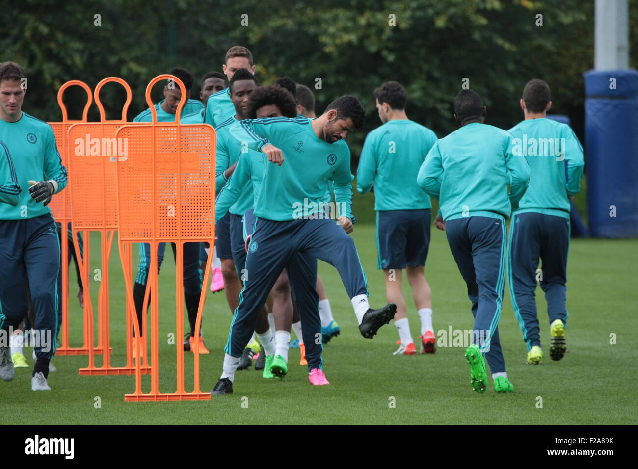 Chelsea Football Team players in training Stock Photo - Alamy
