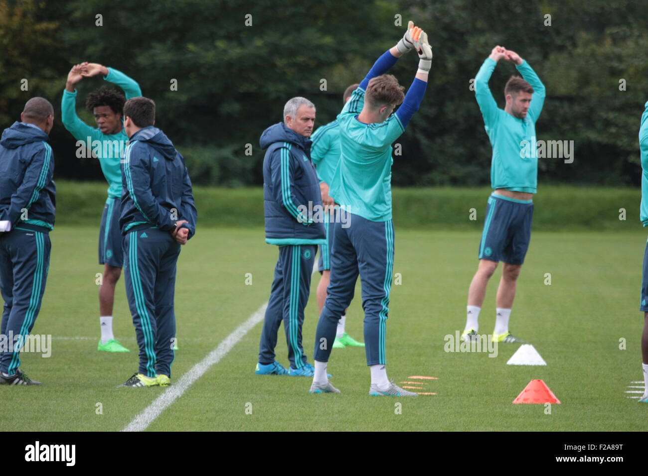 Chelsea Football Team players in training Stock Photo - Alamy