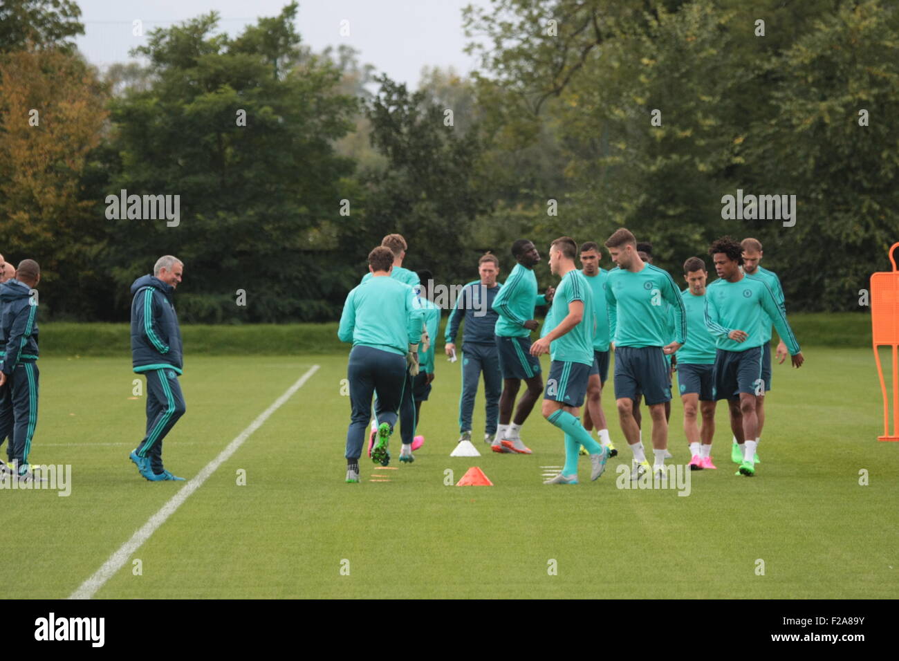 Chelsea Football Team players in training Stock Photo - Alamy