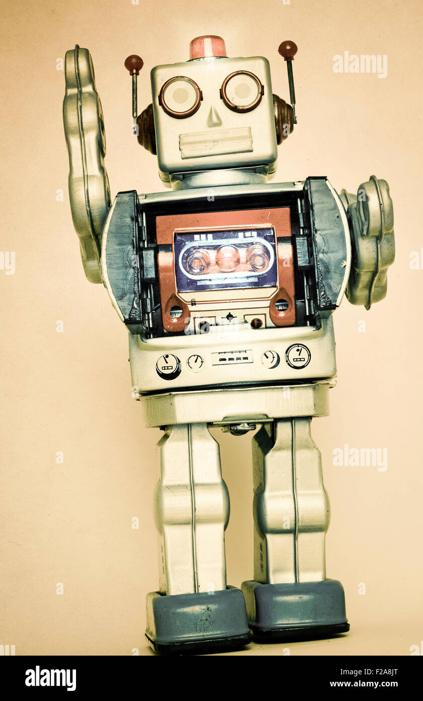 retro robot toy close up Stock Photo - Alamy