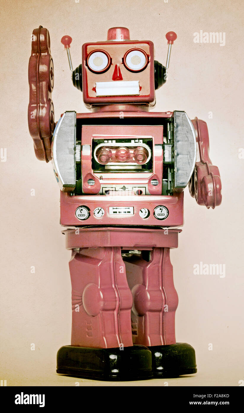 retro robot toy close up Stock Photo - Alamy