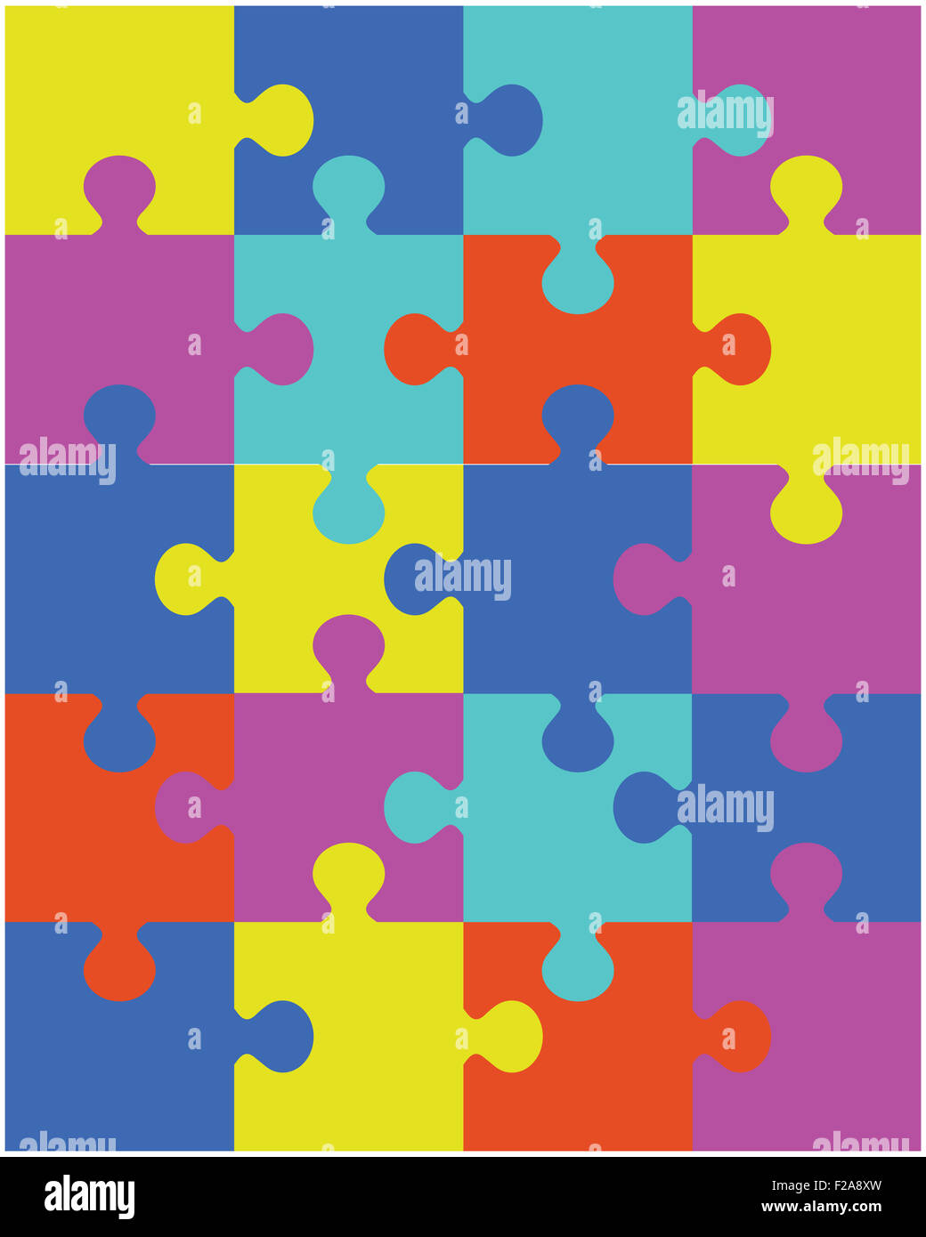 Vector illustration of colorful puzzle Stock Photo - Alamy