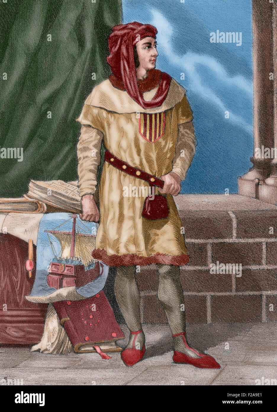 James II (1267-1327), called the Just. King of Aragon, Sicily, Valencia ...