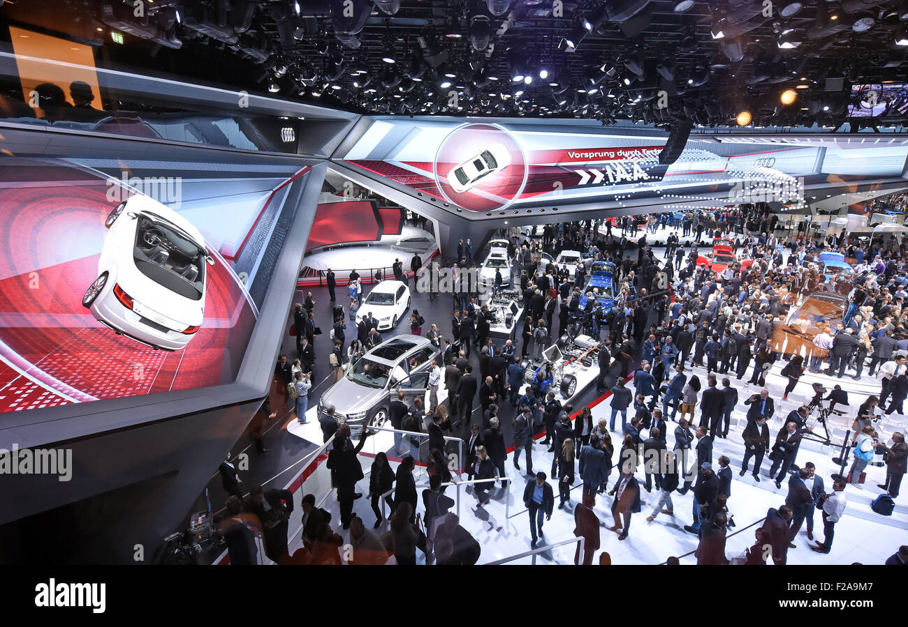 Frankfurt, Germany. 15th Sep, 2015. View of the Audi exhibition stand ...