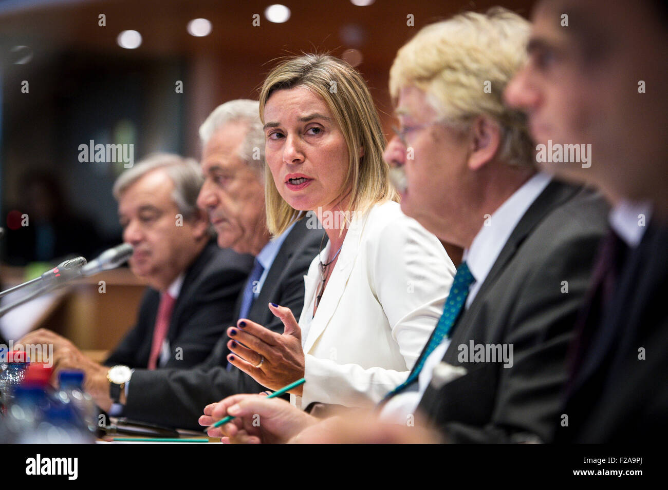(L-R) Dimitris Avramopoulos, EU commissioner for Migration and home ...