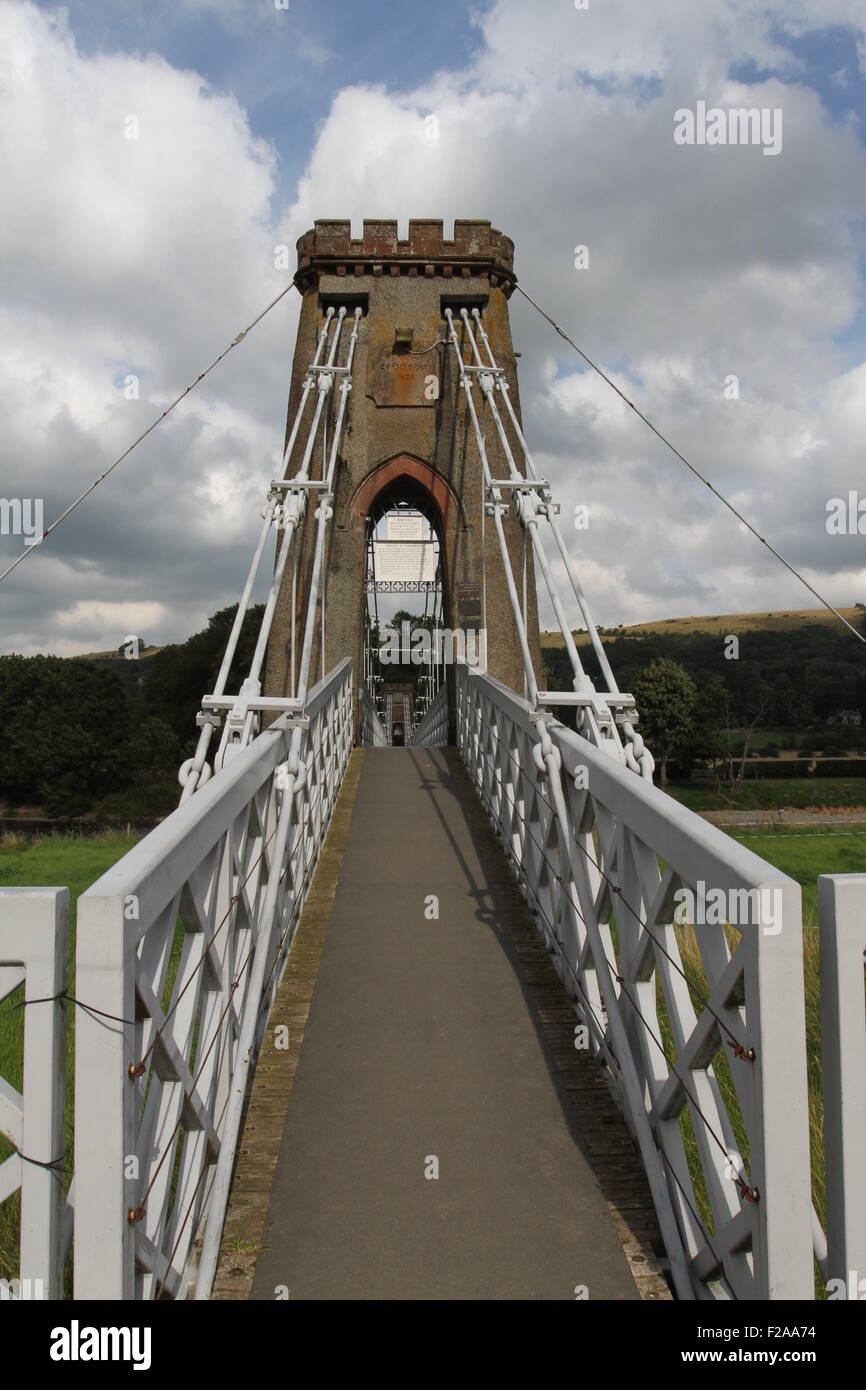 Chain Bridge over River Tweed Melrose Scotland September 2015 Stock ...
