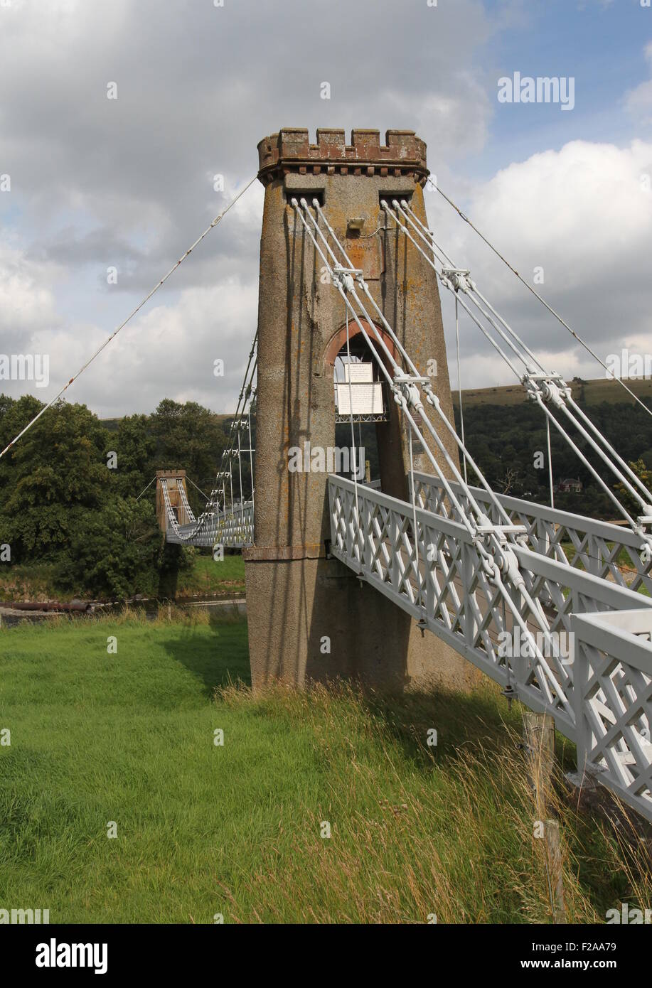 Chain Bridge over River Tweed Melrose Scotland September 2015 Stock ...