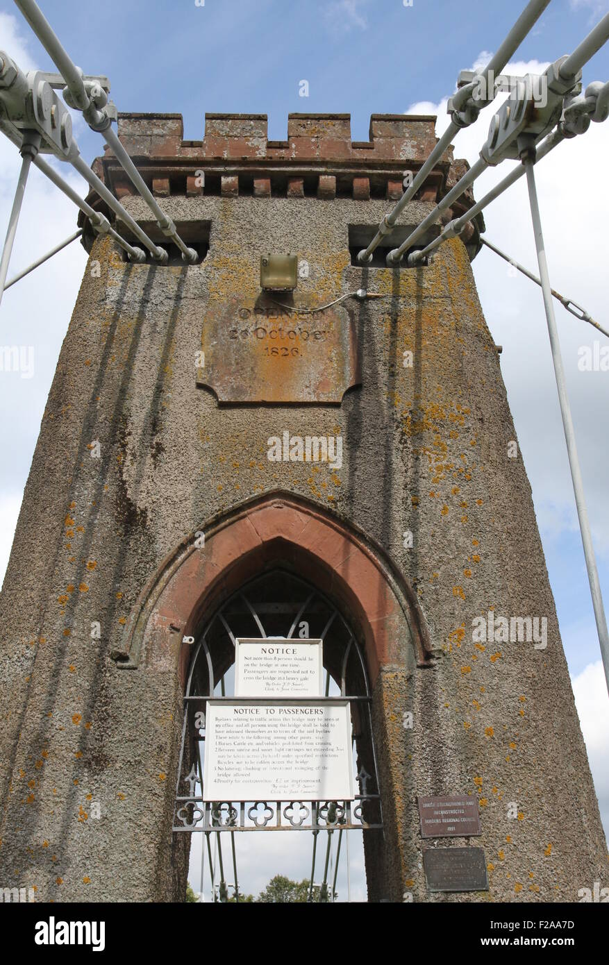 Chain Bridge over River Tweed Melrose Scotland September 2015 Stock ...