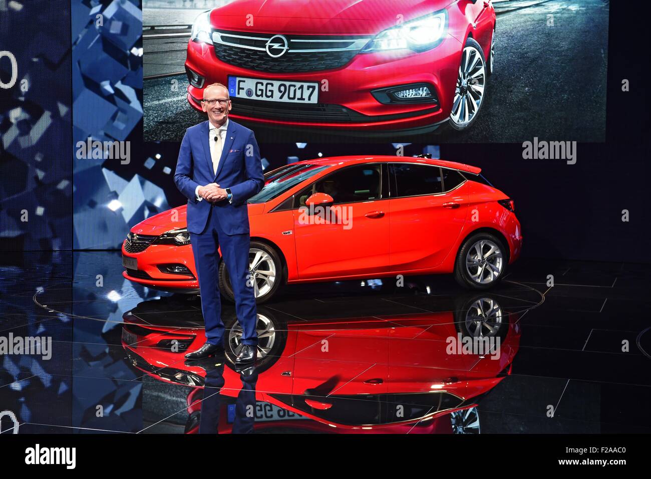 Opel CEO Karl-Thomas Neumann presents new Astra cars at the ...