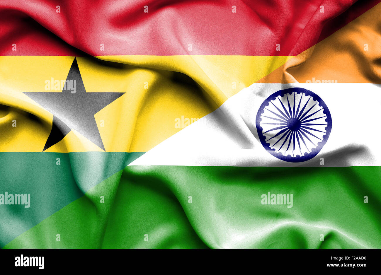 Waving flag of India and Ghana Stock Photo - Alamy