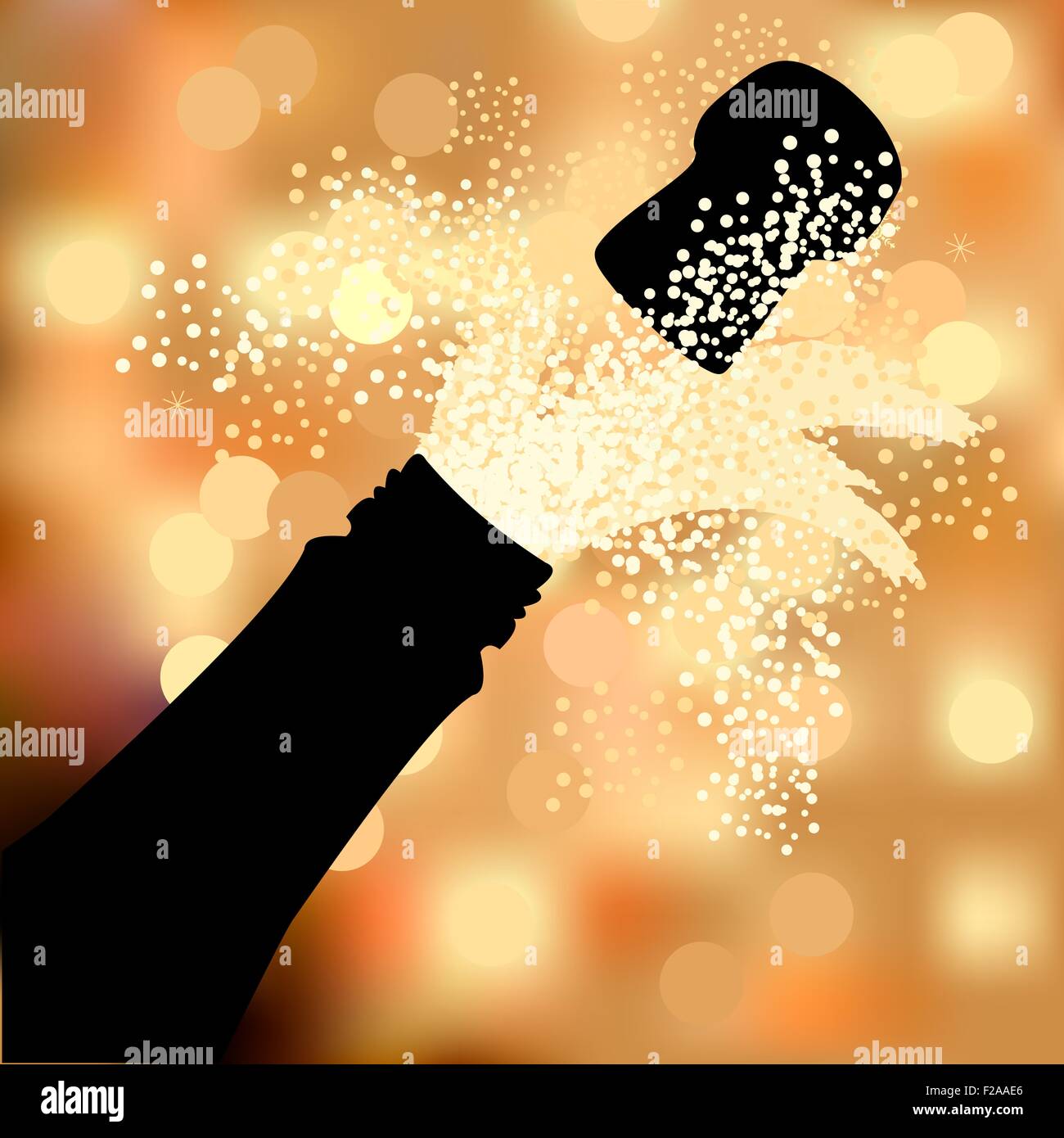 Bottle of champagne to spray on a beautiful abstract background Stock ...