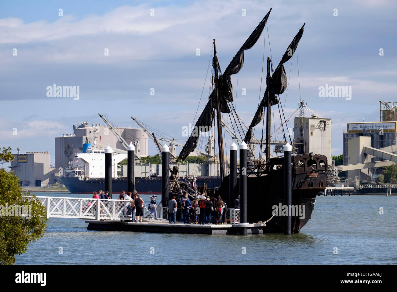 Pirate ship "Notorious" from "Pirates of the Caribean 5" filming Stock ...