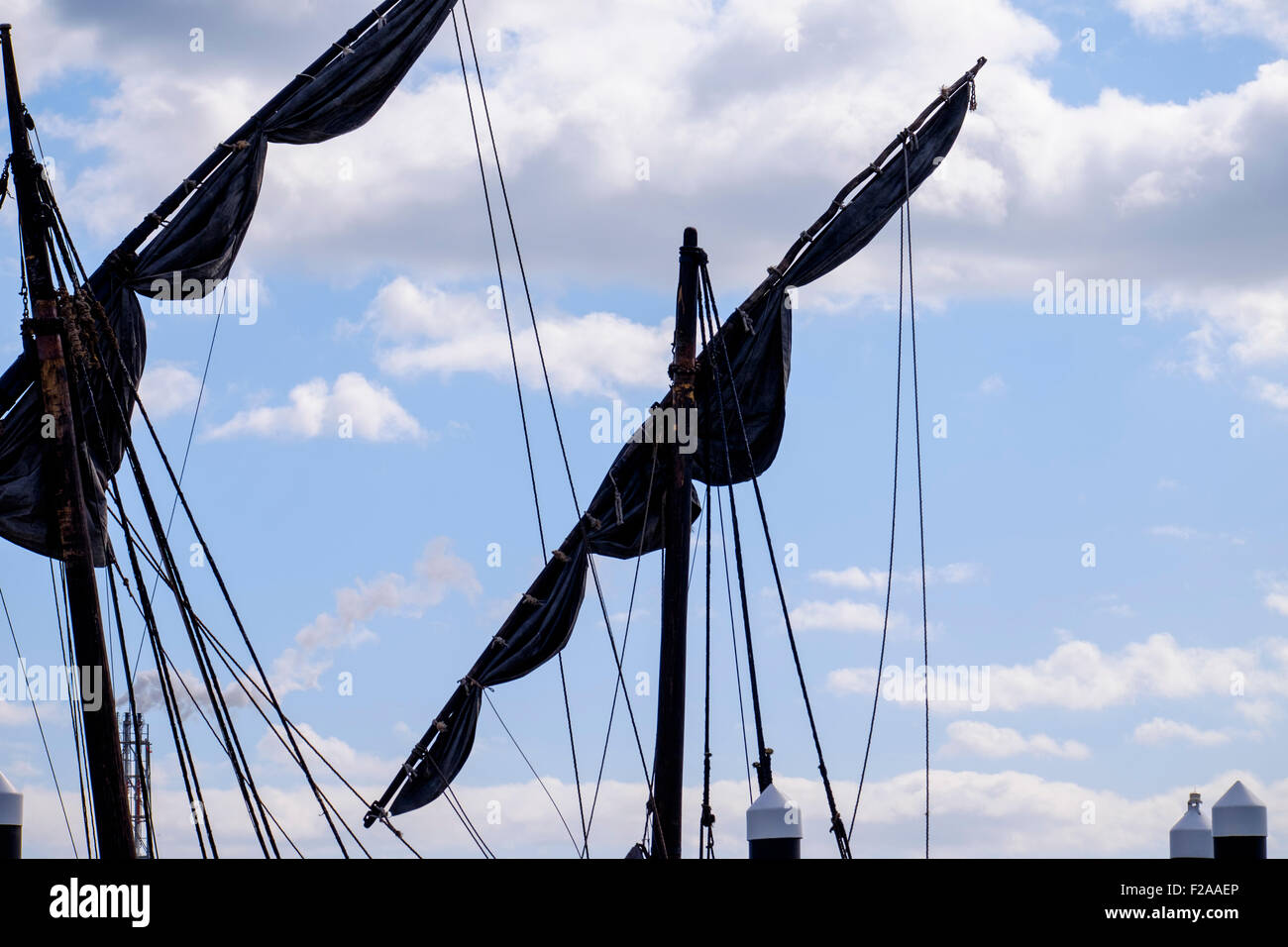 Pirate ship "Notorious" from "Pirates of the Caribean 5" filming Stock ...