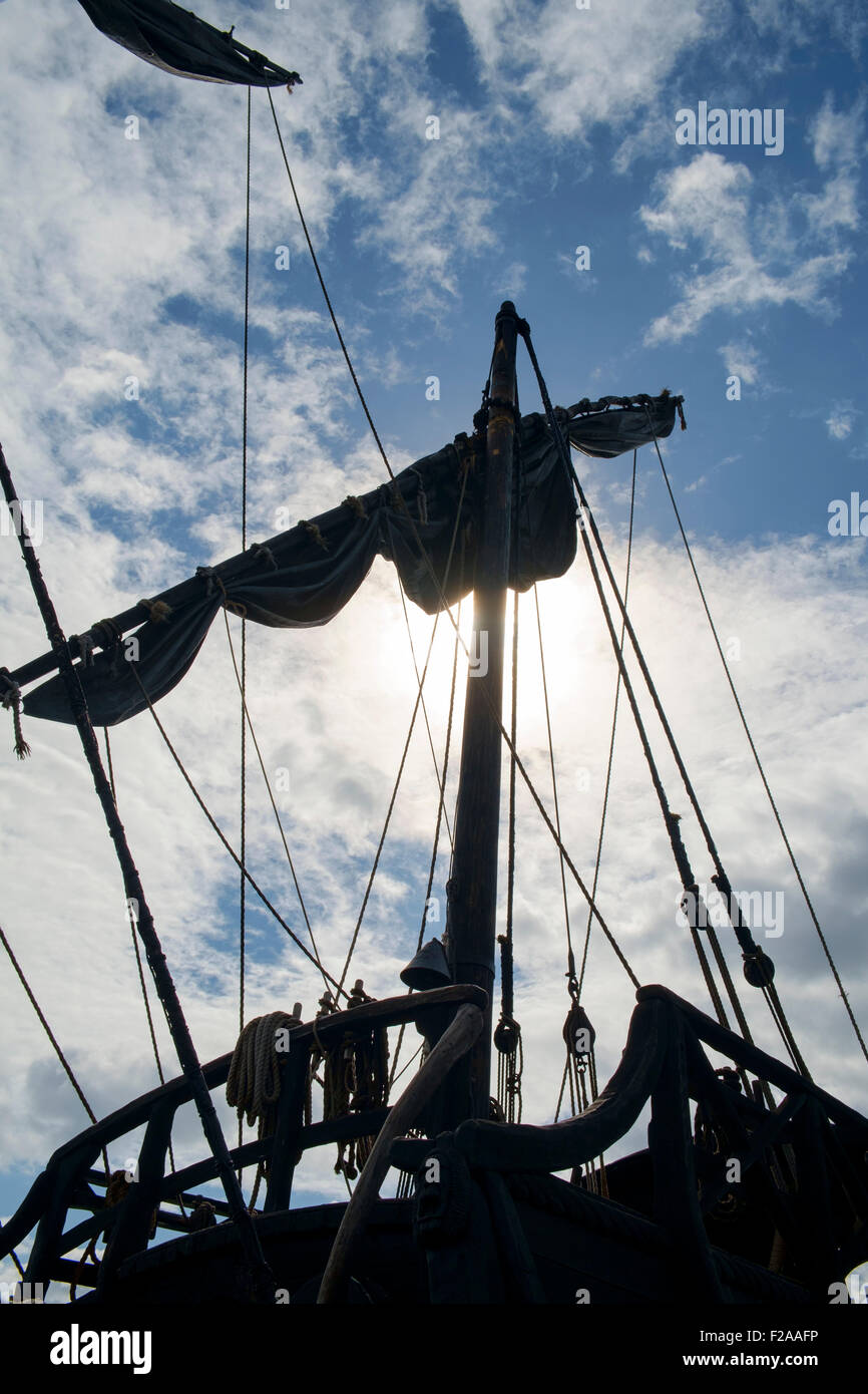 Pirate ship "Notorious" from "Pirates of the Caribean 5" filming Stock ...