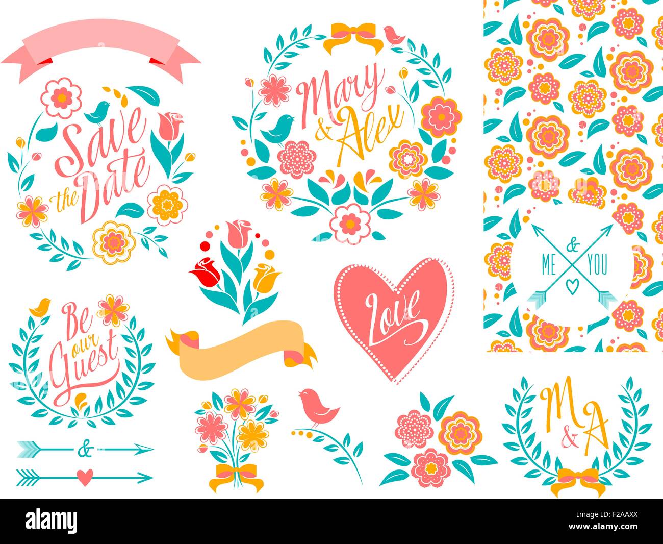 BIG Wedding graphic set Stock Vector Image & Art - Alamy