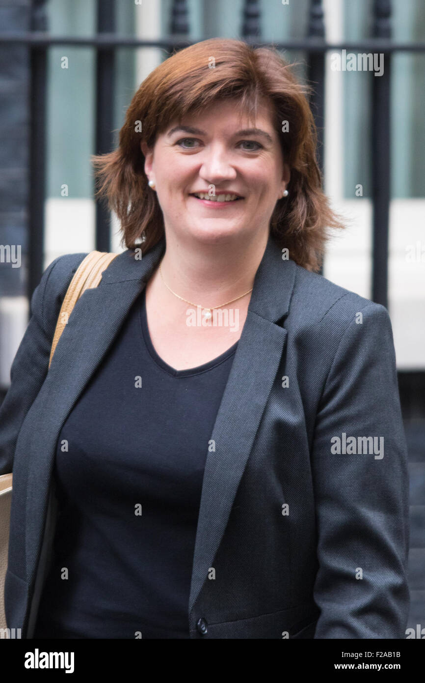 Downing Street, London, September 15th 2015. Education Secretary Nicky ...