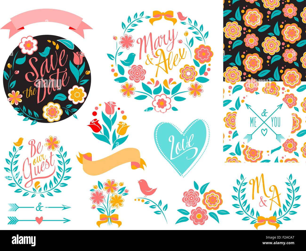 BIG Wedding graphic set Stock Vector Image & Art - Alamy