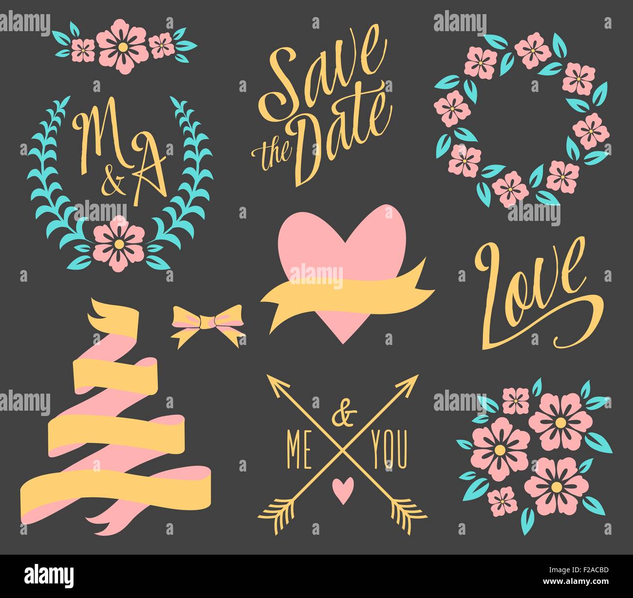 BIG Wedding graphic set Stock Vector Image & Art - Alamy