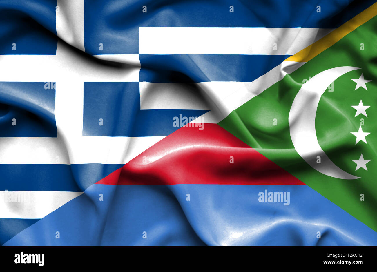 Waving flag of Comoros and Stock Photo - Alamy